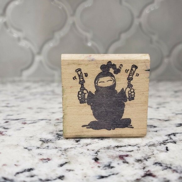 Chunky Tuna Stamps | Art | Vintage Chunky Tuna Stamps Ninja Girl Wood ...